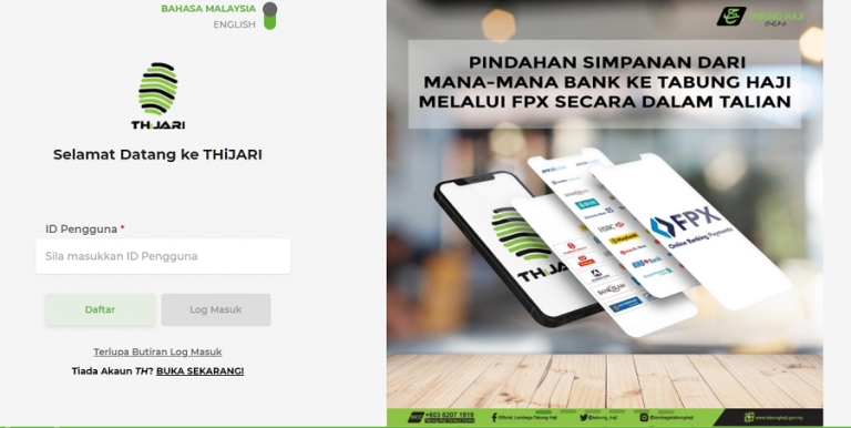 Daftar THiJARI:Pendaftaran Dan Semakan Online Penyata Tabung Haji